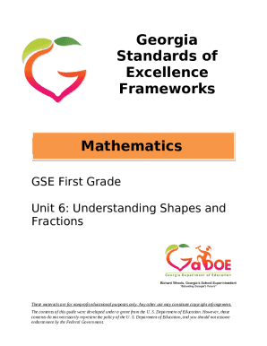 Georgia Standards of Excellence 1st Grade Math Skills - schoolwires ...