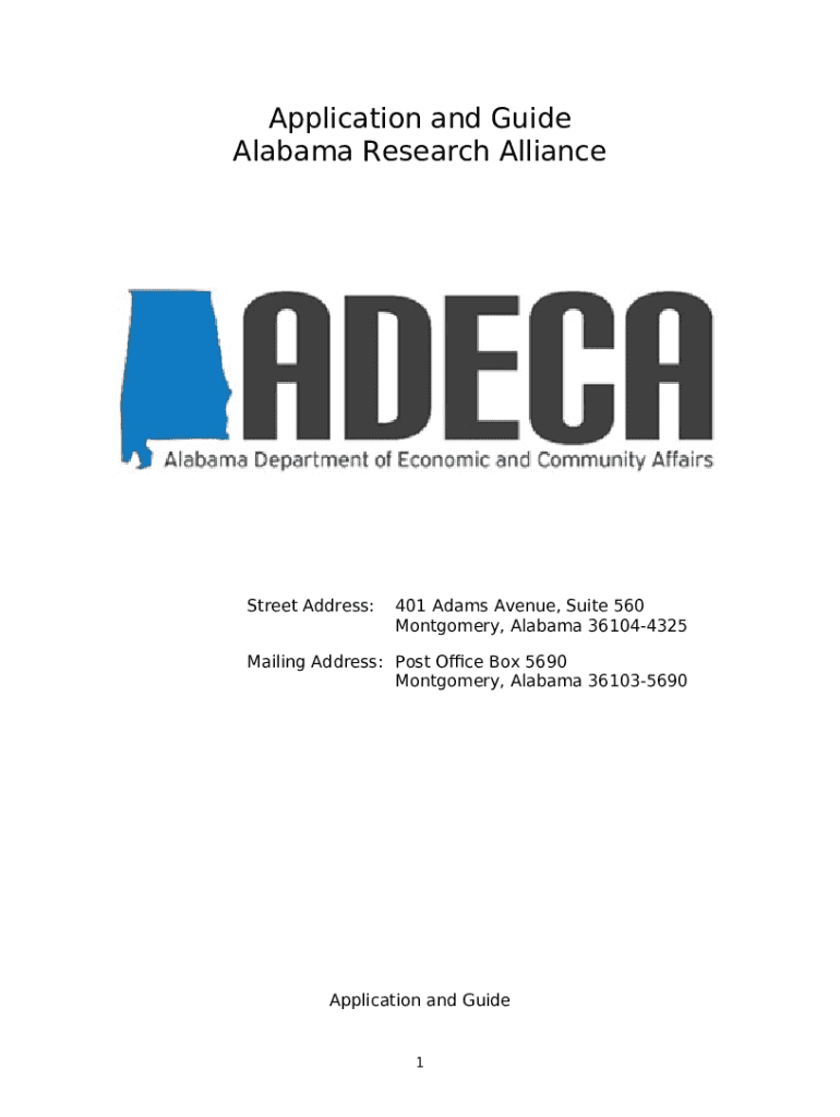 Application and Guide Alabama Research and Development ... - adeca ...
