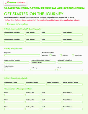 Fillable Online safaricom foundation proposal application form - ... Fax Email Print - pdfFiller