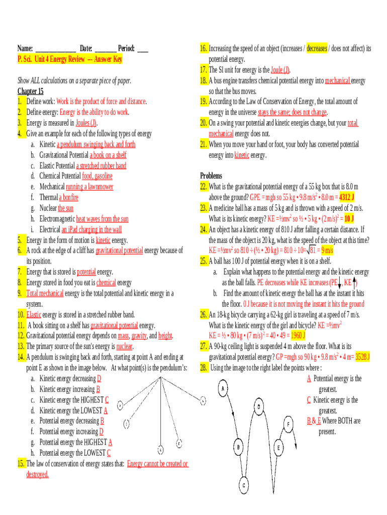 Section B: Two Main s of Energy - UW-Stevens Point - schoolwires henry ...