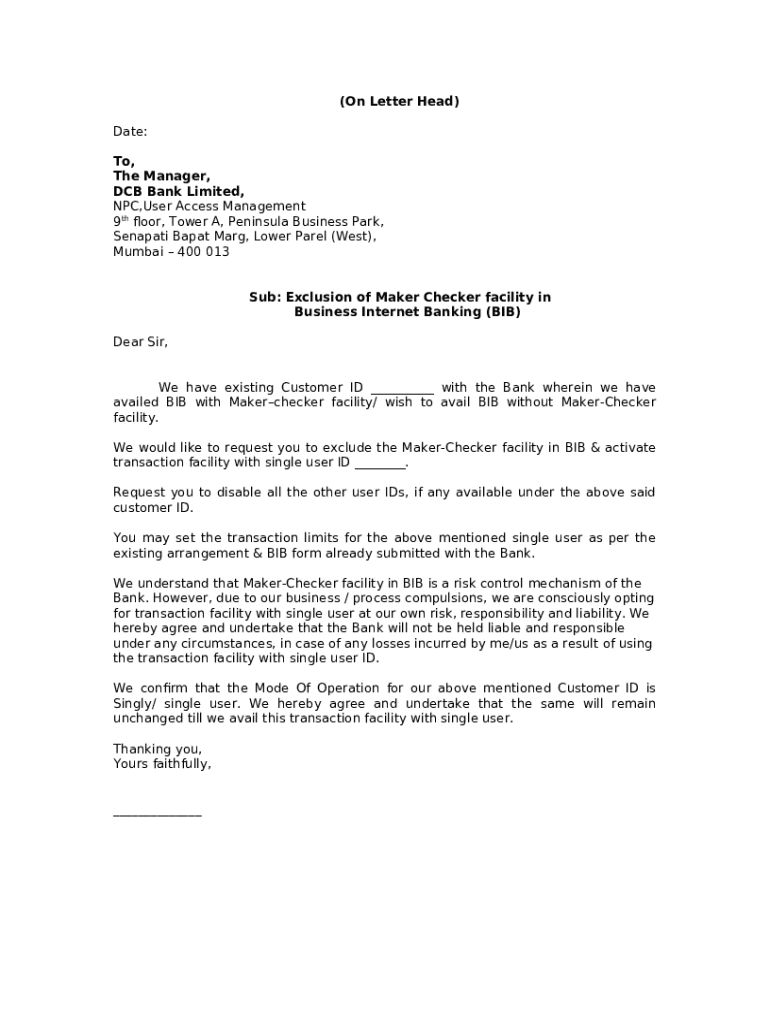 To DCB Bank Limited 601 & 602, Peninsula Business Park 6th ... Doc ...