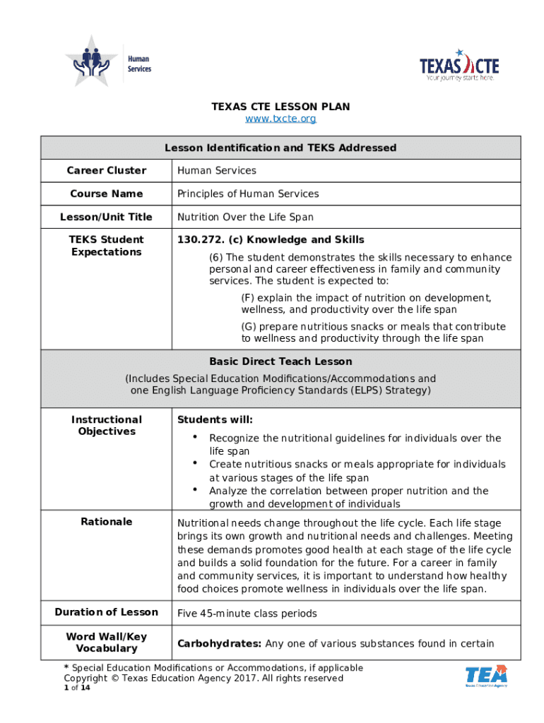 Principles of Human ServicesTX CTE Resource Center Doc Template | pdfFiller
