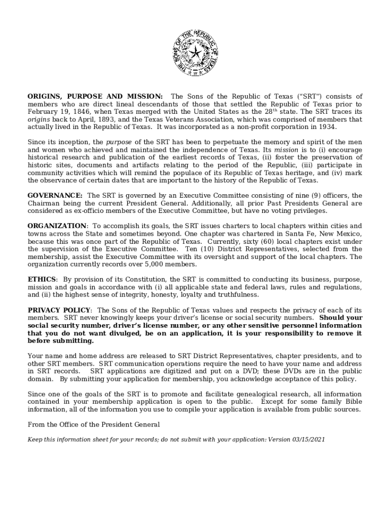 Happy 300th birthday... - The Sons of the Republic of Texas ... Doc ...