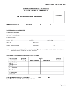 Download House Job Application - CDA Doc Template | pdfFiller
