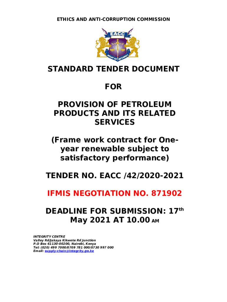 EACC - Tenders in Kenya from Government & NGO's Doc Template | pdfFiller