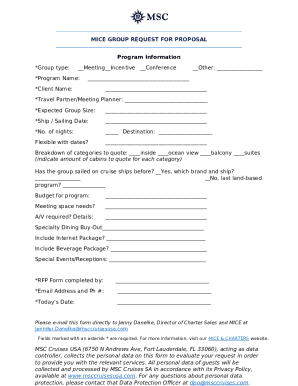 Download RFP - MSC Cruises Doc Template | pdfFiller
