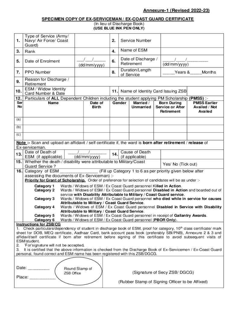 Fillable Online department of sainik welfare - telangana state ...