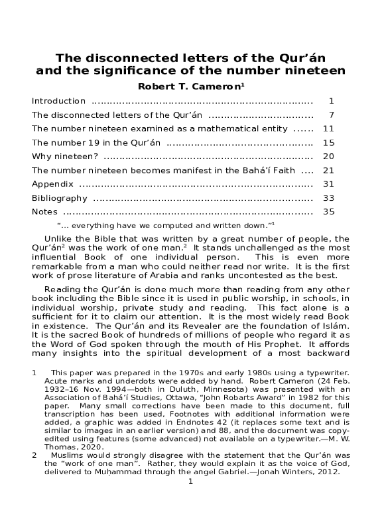 Disconnected Letters of the Qur'an and the ... - Baha'i Forums Doc ...