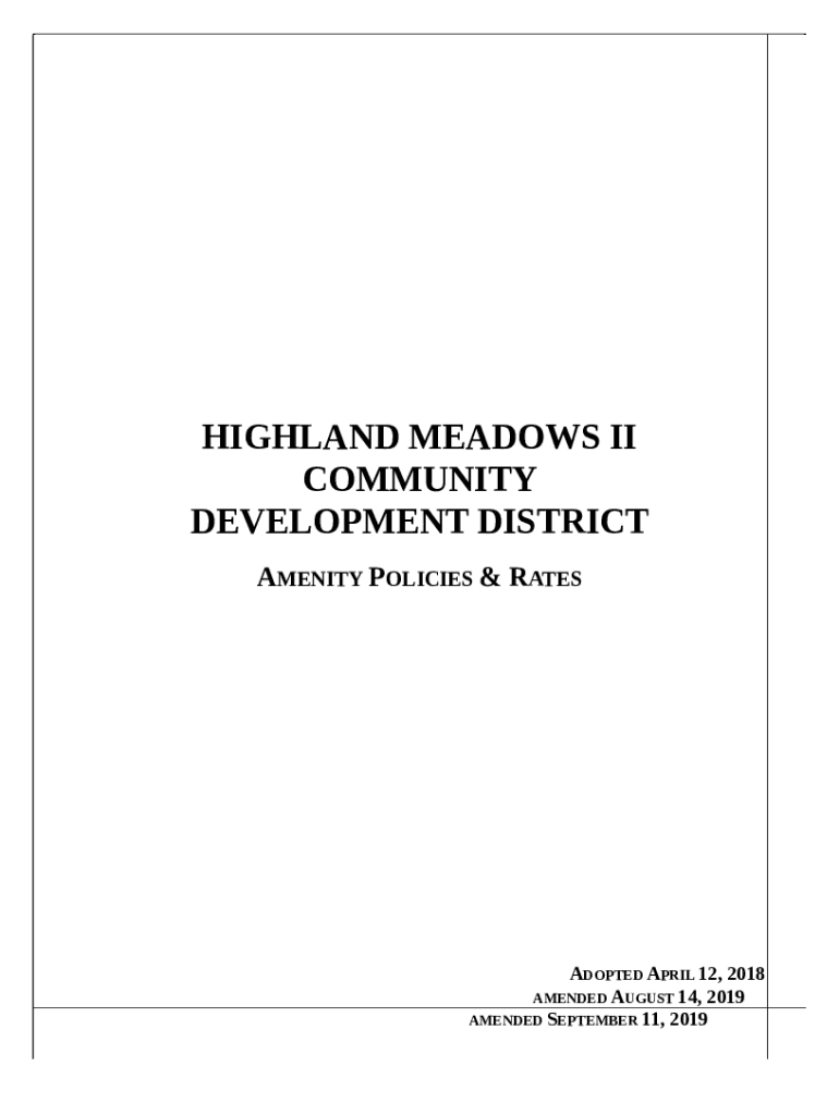 Highland Meadows II CDDCommunity Development District Doc Template ...