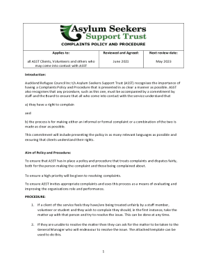 Fillable Online Asylum Seekers Support Trust: Critical Humanitarian ...