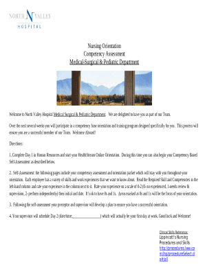 Ambulatory Care Nursing Orientation and Competency ... Doc Template ...