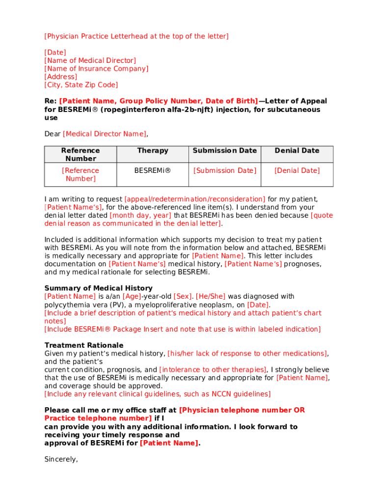 BESREMI Sample Letter of Appeal. This document requests a ...