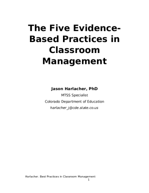 The Five Evidence-Based Practices in Classroom Management Doc Template ...
