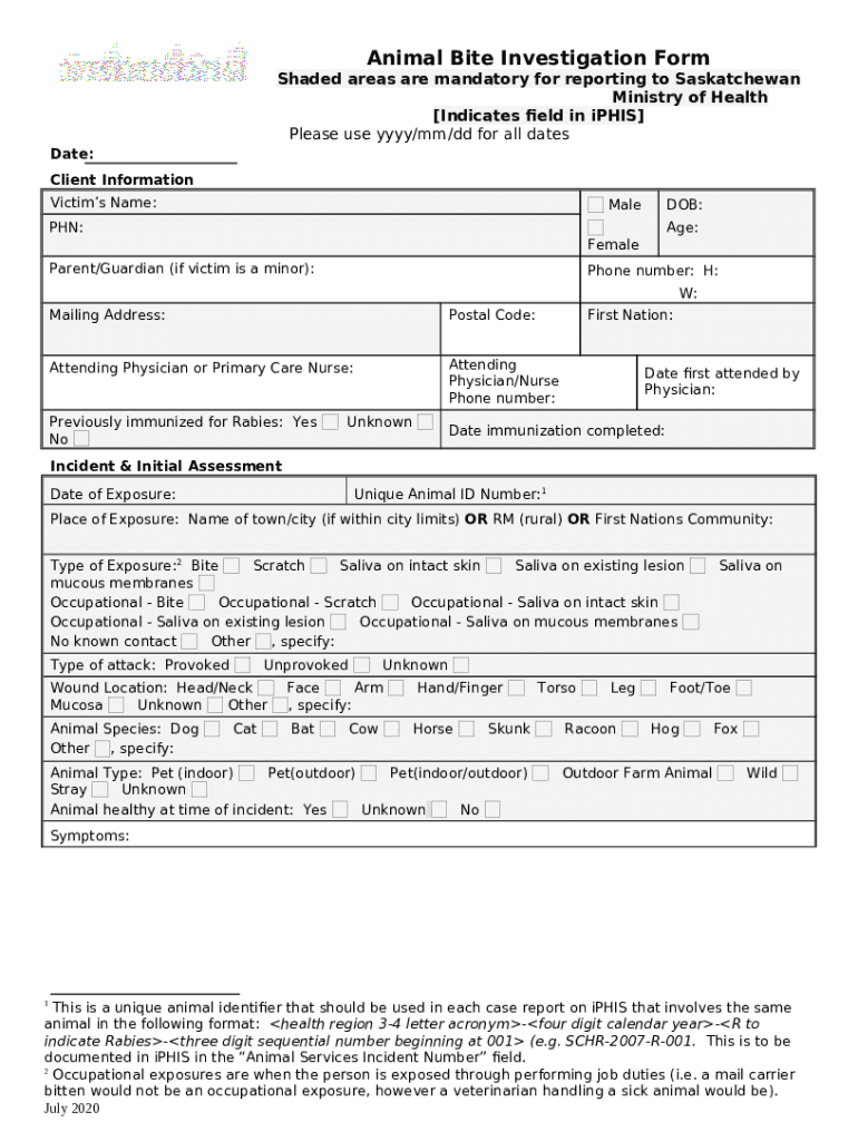 DD 2341, "Report of Animal Bite - Potential Rabies ... Doc Template ...