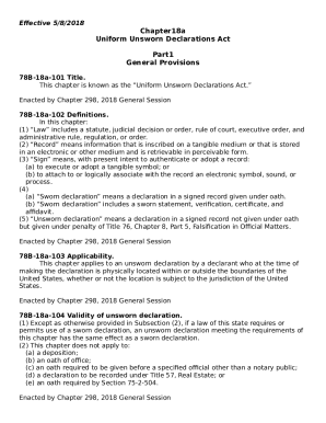 Uni Unsworn Declarations Act - le utah Doc Template | pdfFiller