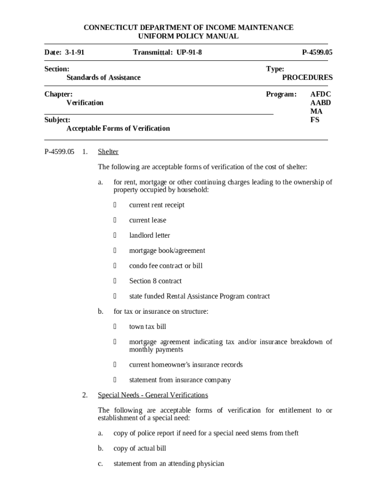 Connecticut Department of Social Services' Uni Policy ... Doc Template ...