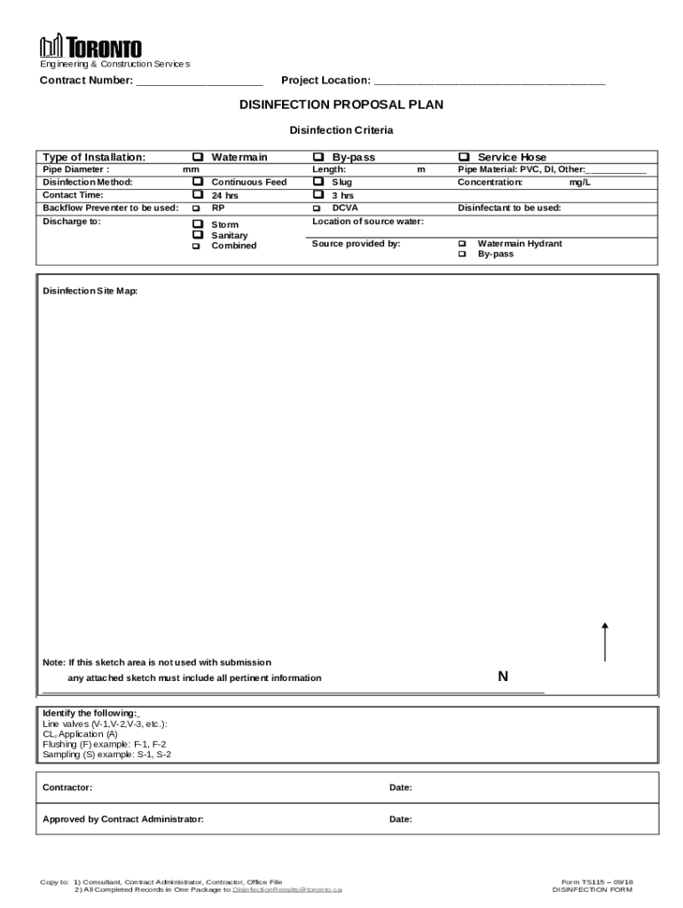 TS 115 Disinfection Proposal Plan and Disinfection Record. Disinfection ...