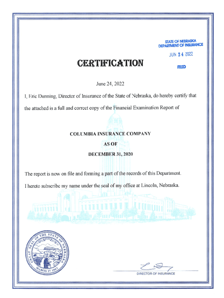 Fillable Online Berkshire Hathaway Direct Insurance Company as of 12-31 ...