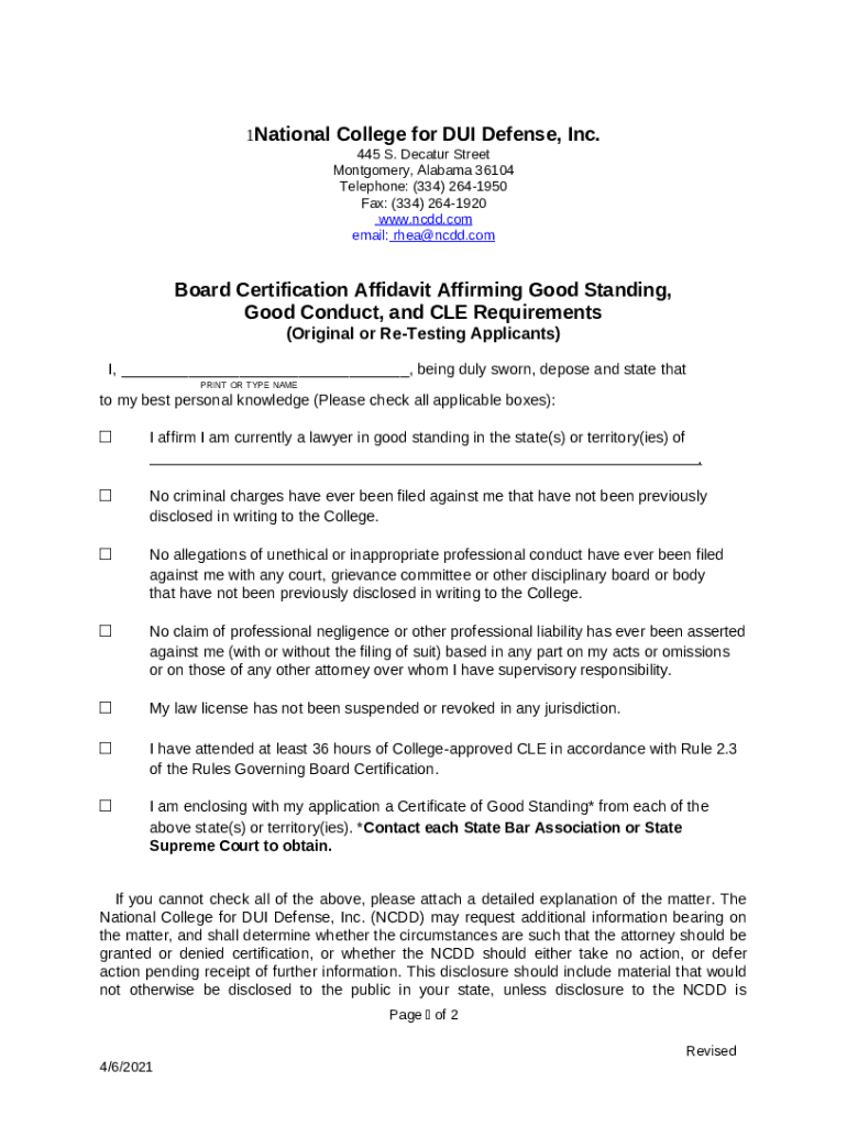 NCDDThe National College for DUI DefenseTop DUI ... Doc Template ...