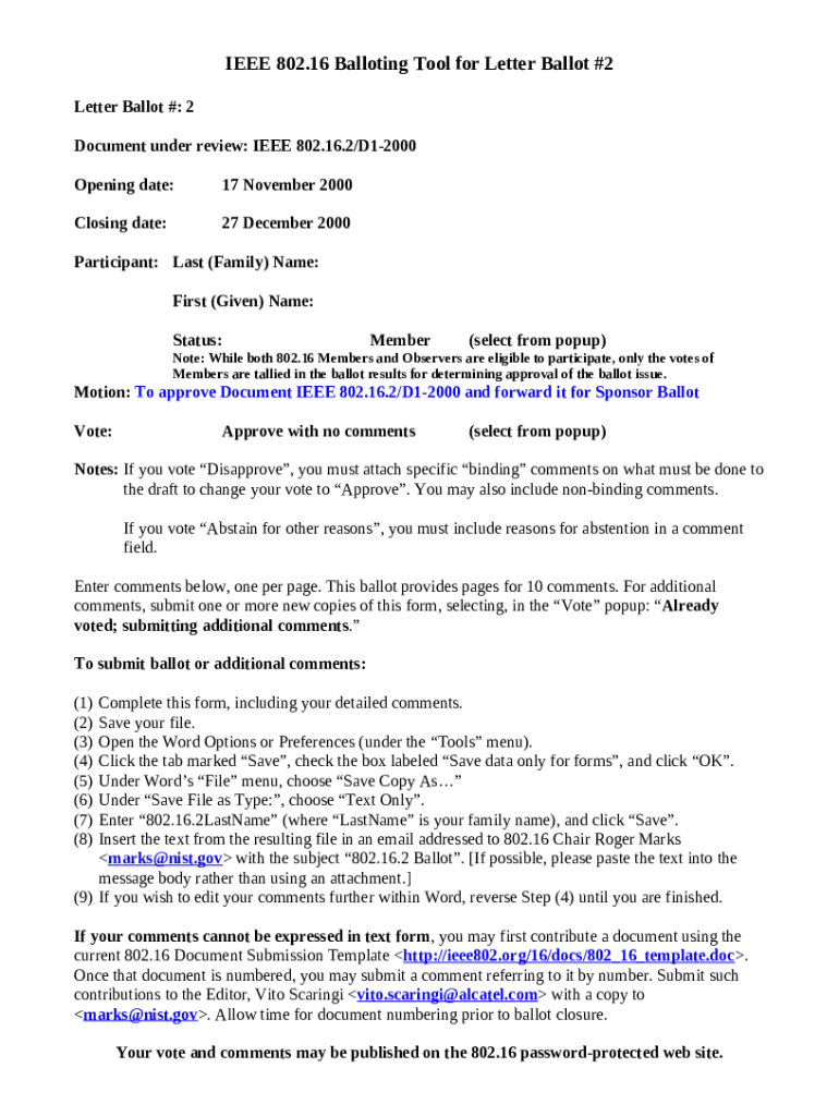 IEEE 802.16 Mentor Document Template Doc Template | pdfFiller