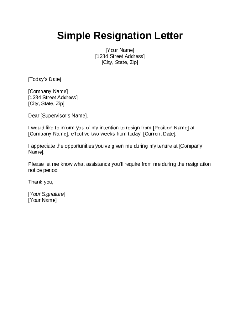 al Resignation Letter Sample - The Balance Doc Template | pdfFiller