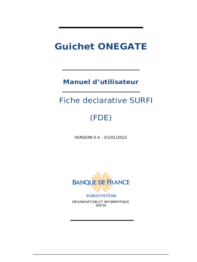 Fiche dclarative - FDE : manuel utilisateur - eSurfi Banque Doc ...