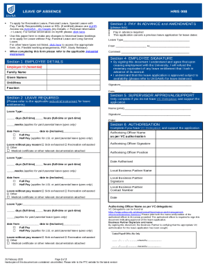 Leaves of Absence for Taking Care of Family Members Doc Template ...