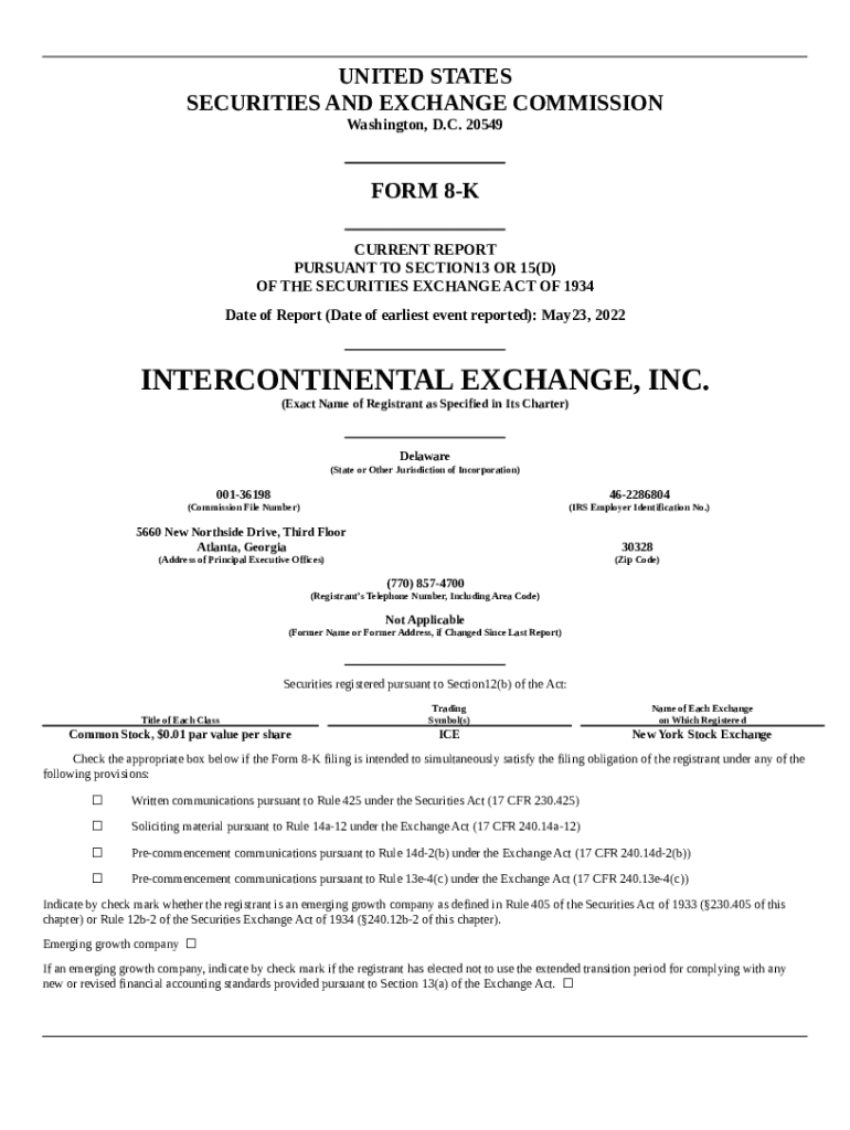 INTERCONTINENTAL EXCHANGE, INC Doc Template | pdfFiller