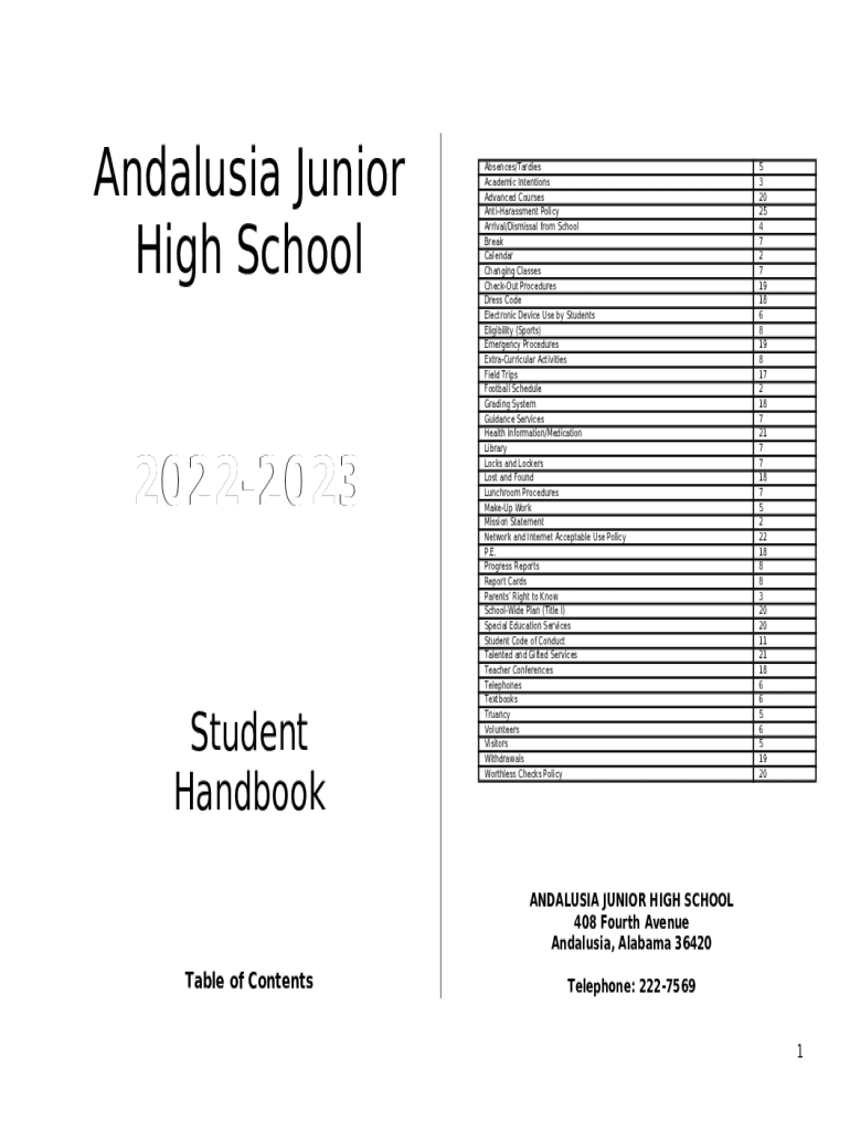 Andalusia Junior High School 22000222111 - Connect Suite Doc Template ...