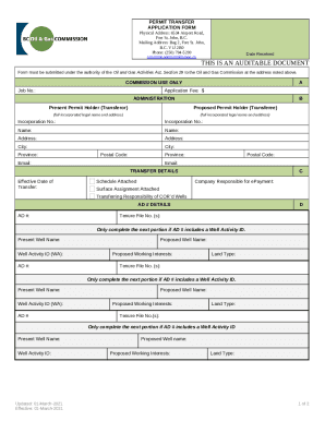 Permit Transfer Schedule - BC Oil and Gas Commission Doc Template ...