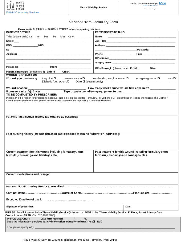 2018 BEH MHT TVS Variance from ulary Doc Template | pdfFiller