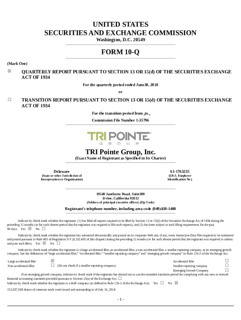 TRI Pointe Group, Inc. ( - cloudfront.net Doc Template | pdfFiller