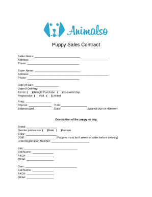 A contract for Canine Stud Service - Animalso Doc Template | pdfFiller