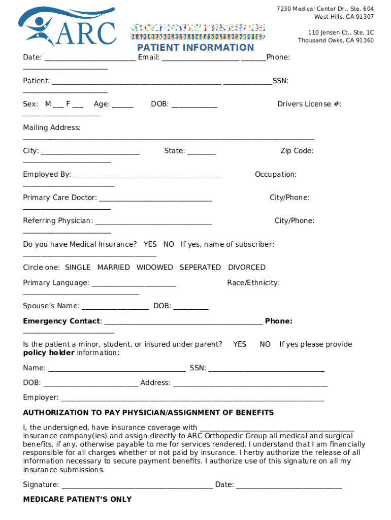 NEW PATIENT REGISTRATION - Alabama Cancer Care Doc Template | pdfFiller