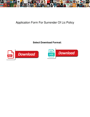 Fillable Online Application Form For Surrender Of Lic Policy ...