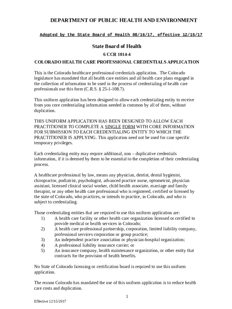colorado health care professional credentials application Doc Template ...
