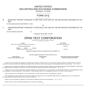 OPEN TEXT CORP (. EDGAR Online Pro Doc Template | pdfFiller