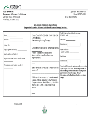 Therapy Extension , PTOTST, Adult and Pediatric Services - dvha vermont ...