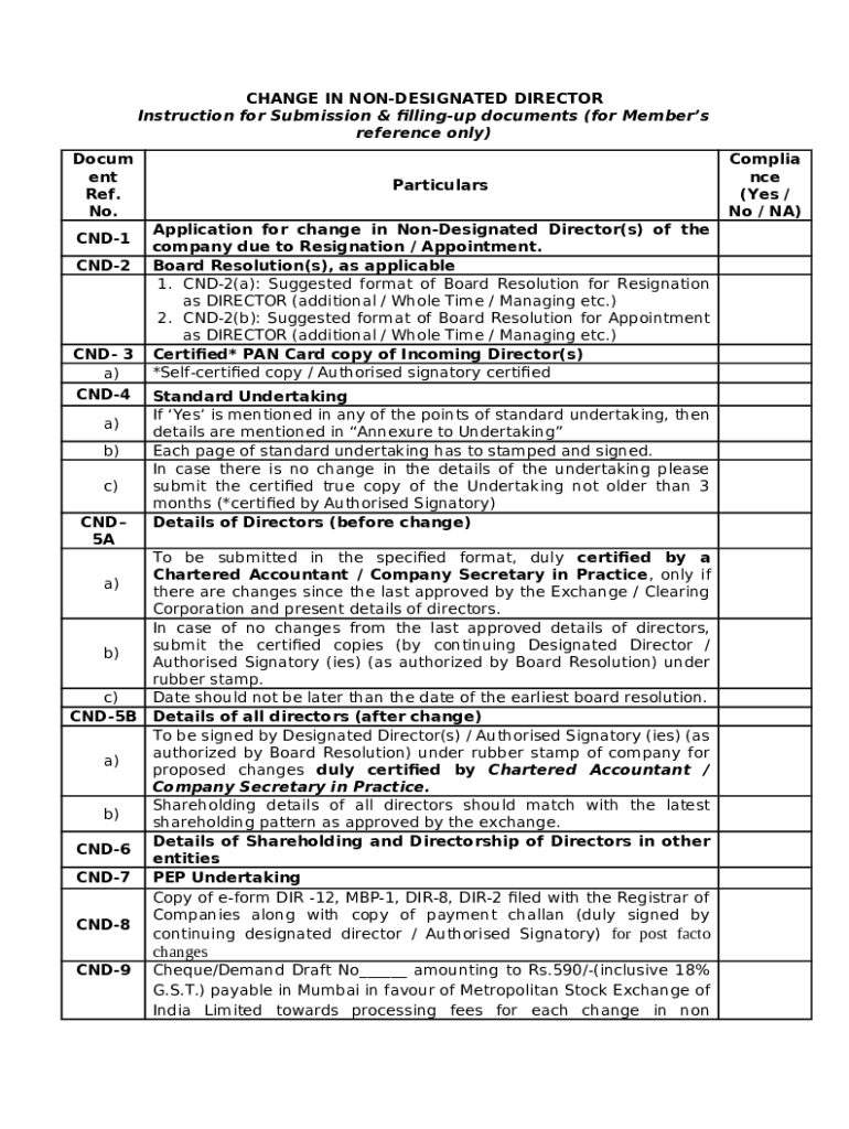 DIR-6 : Intimation of change in particulars of Director Doc Template ...