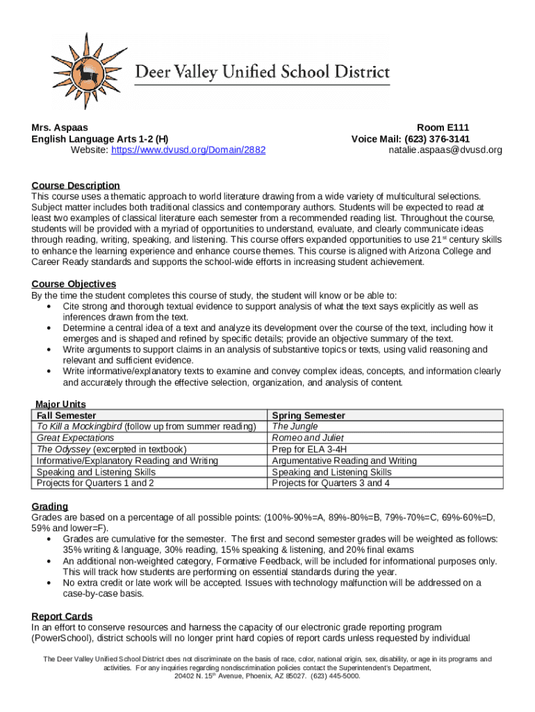 8th Grade English Language Arts with Mrs. Crooks ... Doc Template ...