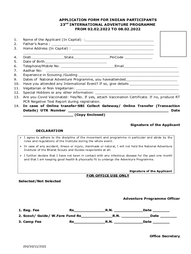 Fillable Online ADVENTURE APPLICATION FORM - Amazon AWS Fax Email Print ...