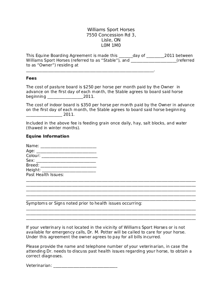 WSH Boarding agreement.docx - Williams Sport Horses Doc Template ...