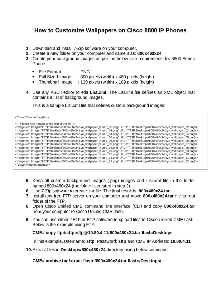 Manage Boot Display and Wallpaper Settings on a Cisco IP ... Doc Template | pdfFiller