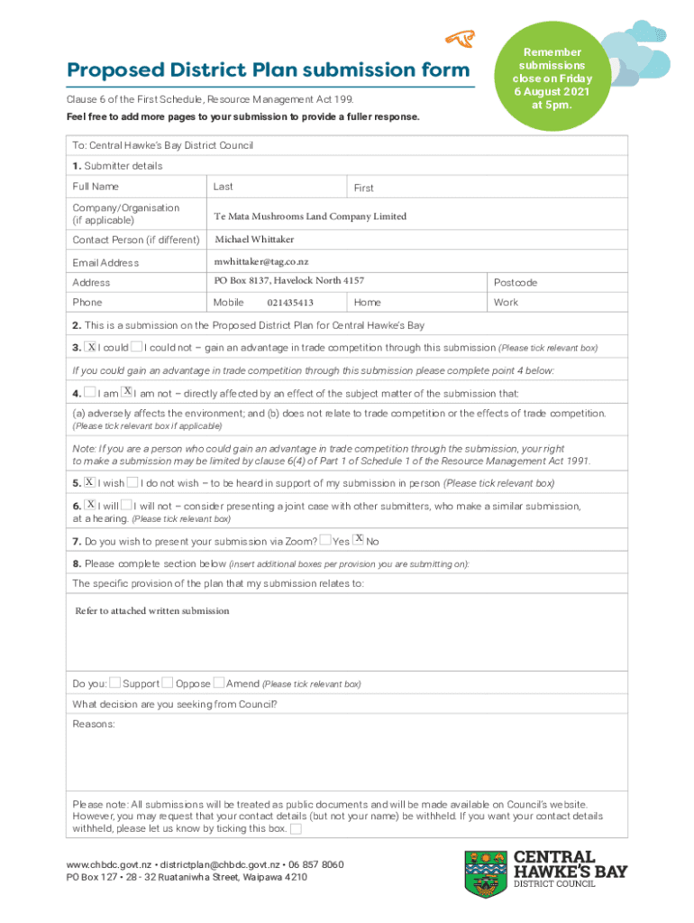 Fillable Online Proposed Central Hawke's Bay District Plan Officer's Report Fax Email Print ...