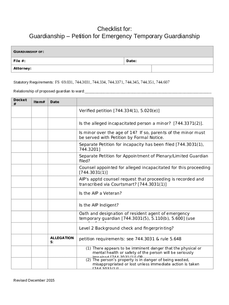 requirements for filing incapacity/guardianship cases Doc Template ...