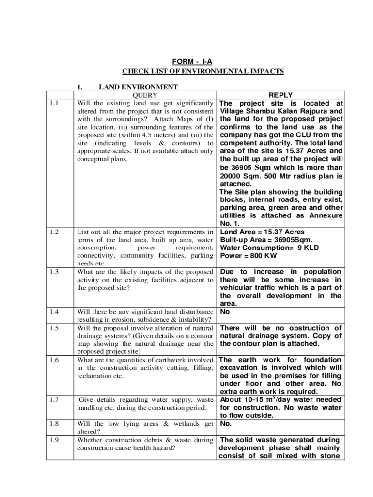Fillable Online INDO SWIFT FORM I & IA - Environmental Clearance Fax ...