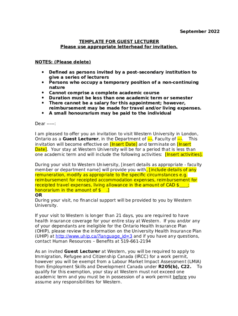 Sample Department Invitation Letter - UNT International Doc Template ...