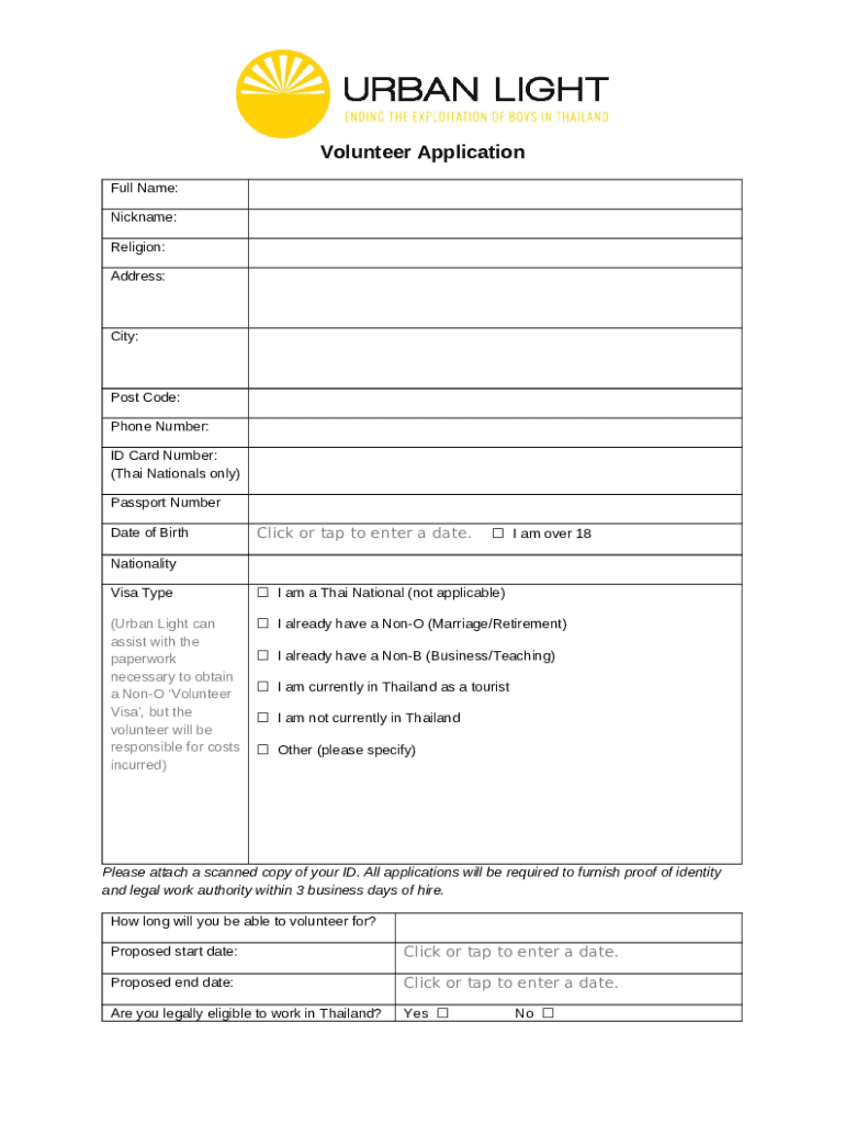 volunteer application - Squarespace Doc Template | pdfFiller