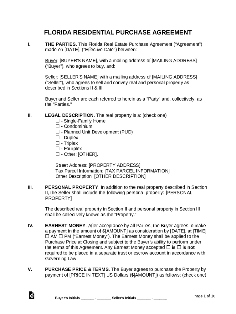Free Real Estate Purchase Agreement Form - Legal Templates: Fill out ...