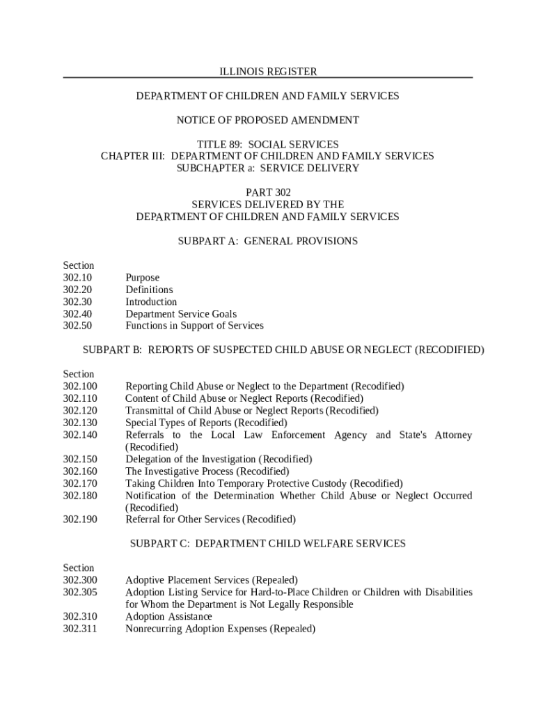 Illinois Department of Children and Family Services Rules 302 - www2 ...